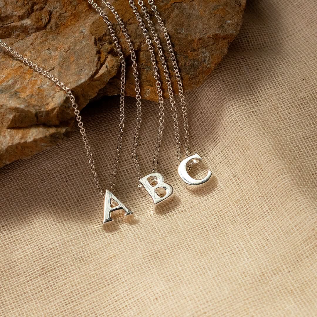 Silver Initial Necklace - A to Z – Lily Blanche