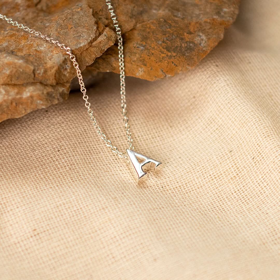 Silver Initial Necklace - A to Z – Lily Blanche