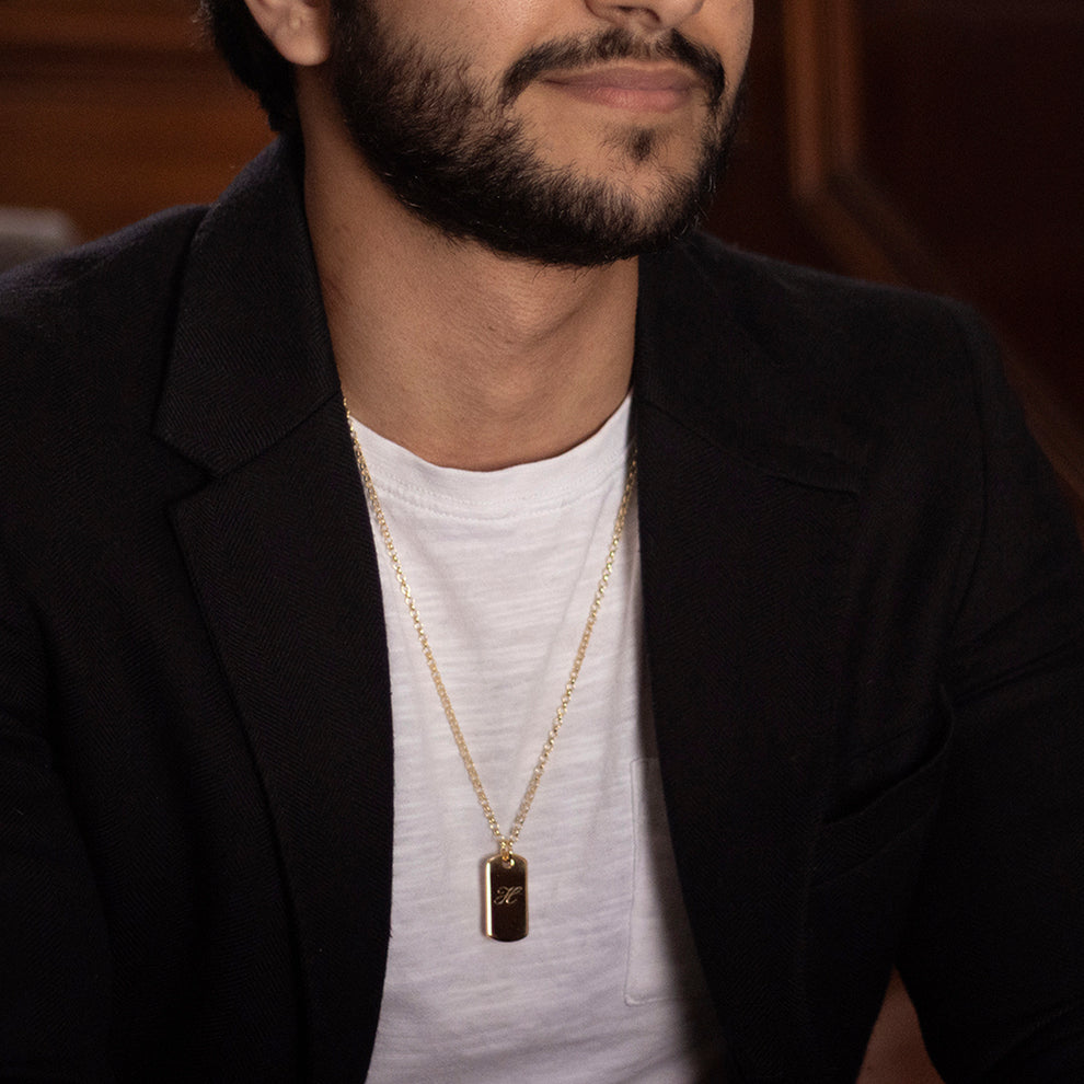 Men's Dog Tag Necklace | Gold | Superb Quality | Lily Blanche – Lily ...