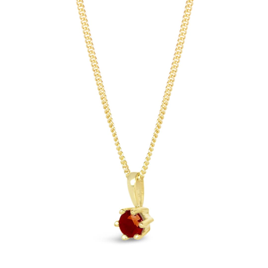 Ruby Charm Necklace Solid Gold July Birthstone Necklace – Lily Blanche